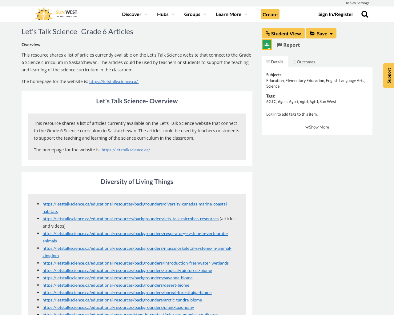 Let's Talk Science- Grade 6 Articles | Resource Bank