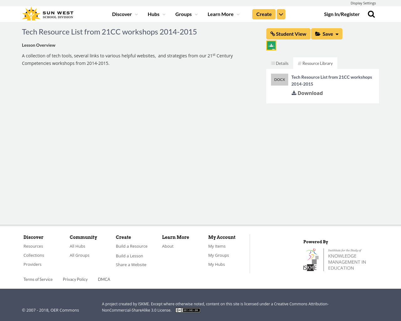 Tech Resource List from 21CC workshops 2014-2015 | Resource Bank