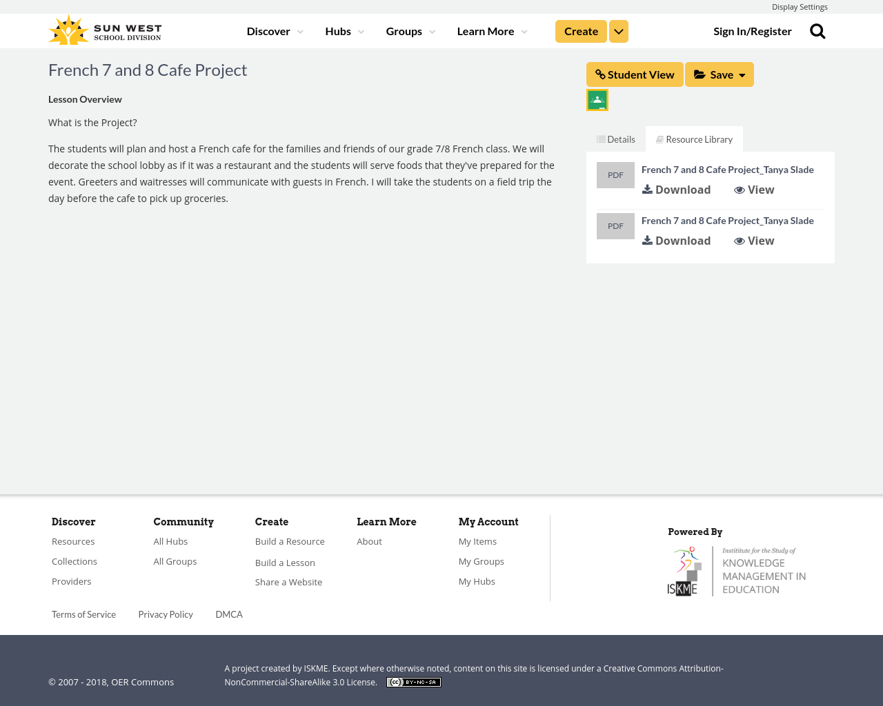 French 7 and 8 Cafe Project | Resource Bank