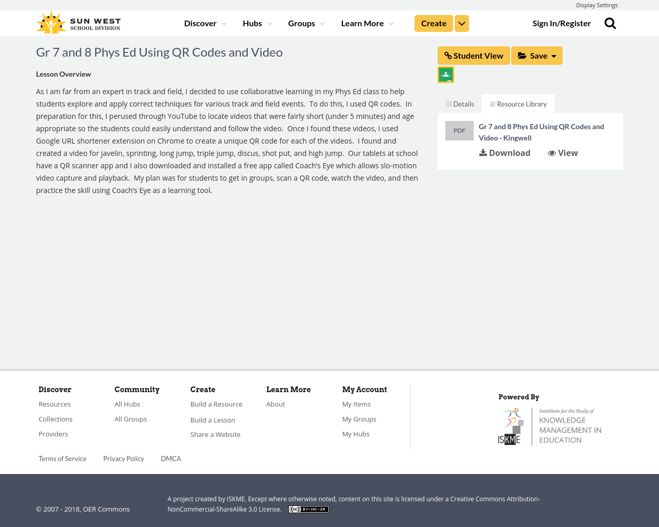 Gr 7 and 8 Phys Ed Using QR Codes and Video | Resource Bank