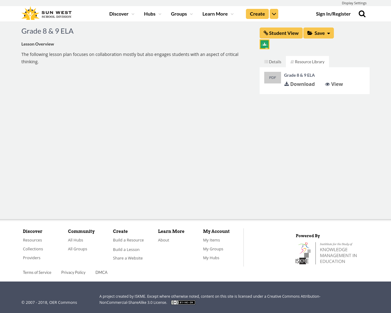 Grade 8 & 9 ELA | Resource Bank