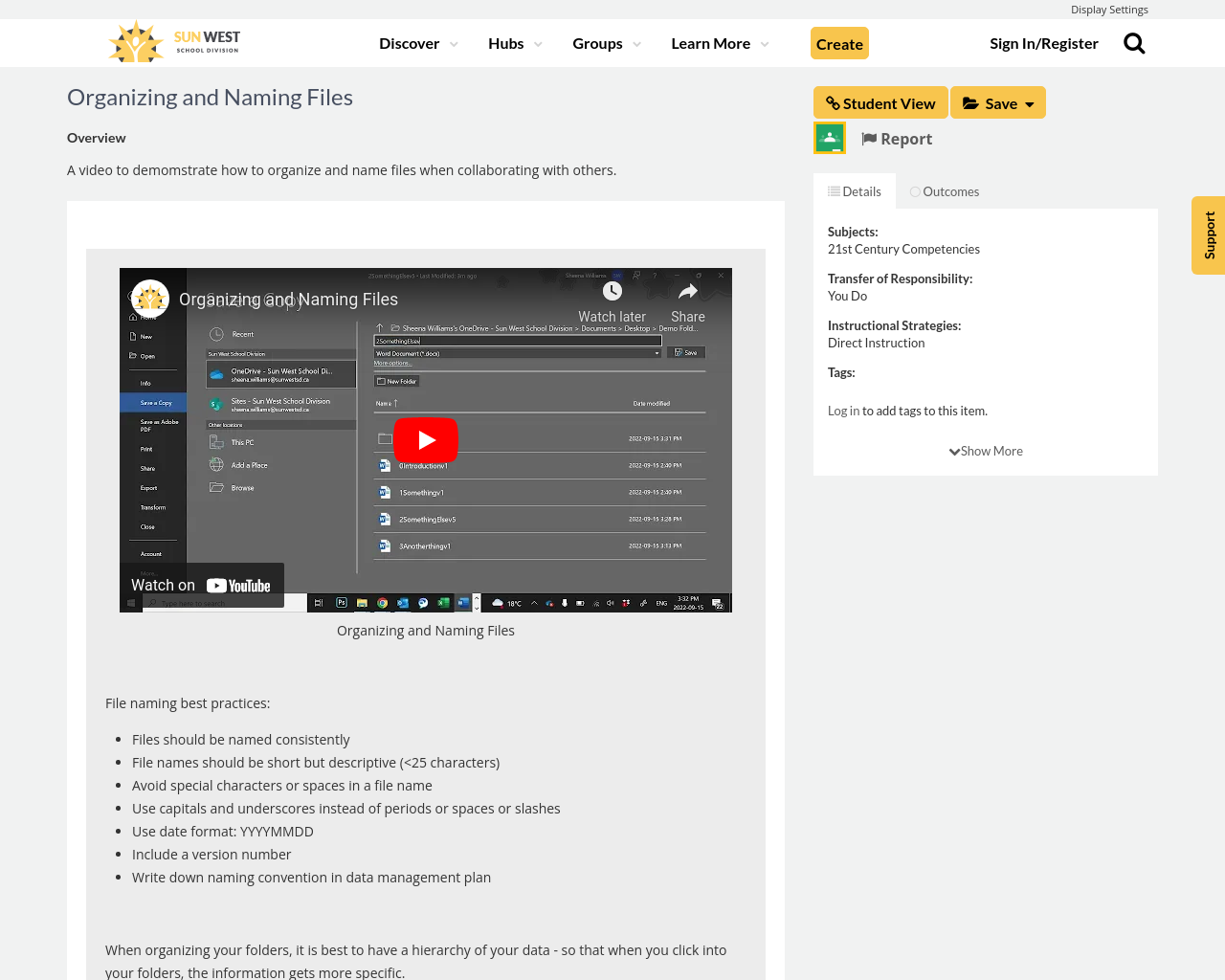 Organizing and Naming Files | Resource Bank