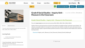 Grade 8 Social Studies - Inquiry Unit - Museum in the Classroom ...