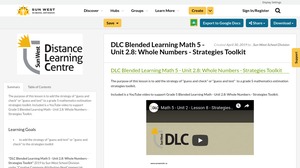 DLC Blended Learning Math 5 - Unit 2.8: Whole Numbers - Strategies ...