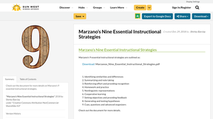 Marzano’s Nine Essential Instructional Strategies | Resource Bank