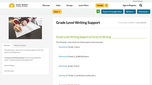 Grade Level Writing Support | Resource Bank