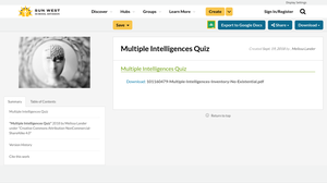 Multiple Intelligences Quiz | Resource Bank