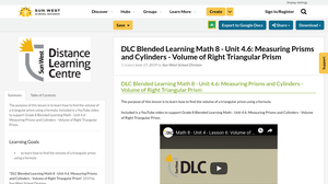 DLC Blended Learning Math 8 - Unit 4.6: Measuring Prisms and Cylinders ...