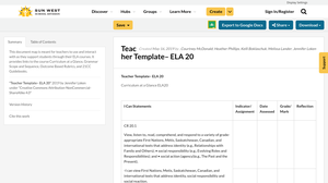Teacher Template– ELA 20 | Resource Bank