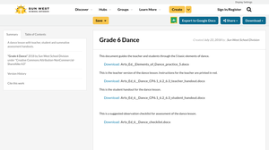 Grade 6 Dance | Resource Bank
