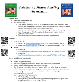 Scholastic 3-Minute Reading Assessments | Resource Bank