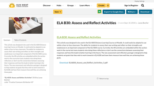 ELA B30: Assess and Reflect Activities | Resource Bank