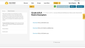 ELA 6 Outcome Based Rubrics | Resource Bank