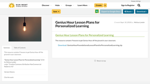 Genius Hour Lesson Plans for Personalized Learning | Resource Bank