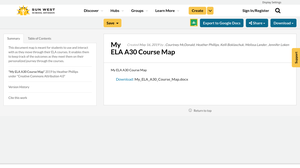 My ELA A30 Course Map | Resource Bank