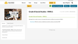Grade 8 Social Studies - RW8.1 | Resource Bank