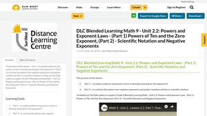 DLC Blended Learning Math 9 - Unit 2.2: Powers and Exponent Laws ...