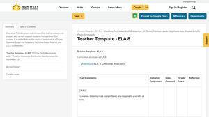 Teacher Template - ELA 8 | Resource Bank