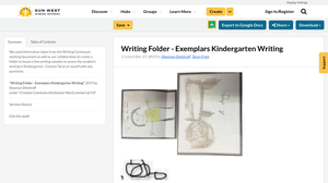 Writing Folder - Exemplars Kindergarten Writing | Resource Bank