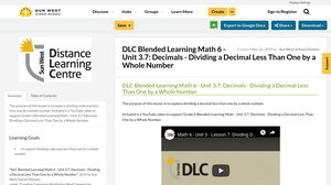 DLC Blended Learning Math 6 - Unit 3.7: Decimals - Dividing a Decimal ...