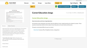 Career Education Jenga | Resource Bank