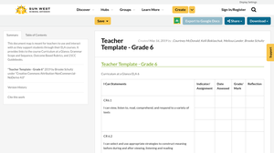 Teacher Template - Grade 6 | Resource Bank