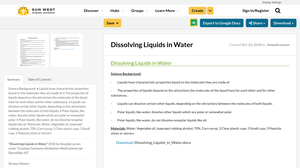 Dissolving Liquids in Water | Resource Bank