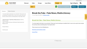 Break the Fake - Fake News, Media Literacy | Resource Bank