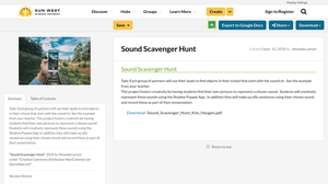 Sound Scavenger Hunt | Resource Bank