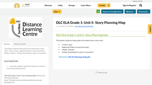 DLC ELA Grade 1: Unit 5- Story Planning Map | Resource Bank