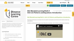 DLC Blended Learning Math 4- Unit 1.0: Patterns and Equations ...
