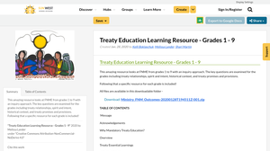 Treaty Education Learning Resource - Grades 1 - 9 | Resource Bank