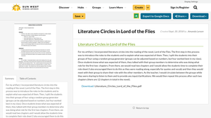 Literature Circles in Lord of the Flies | Resource Bank
