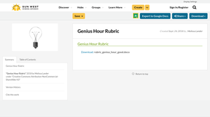 Genius Hour Rubric | Resource Bank