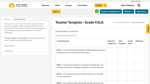 Teacher Template - Grade 4 ELA | Resource Bank