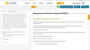 Response to Artwork: Assess & Reflect | Resource Bank