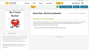 Heart Rate- My Fitness Booklet | Resource Bank
