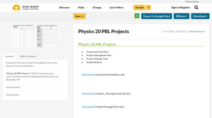 Physics 20 PBL Projects | Resource Bank
