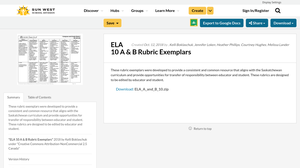 ELA A10 & B10 Outcome Based Rubrics | Resource Bank