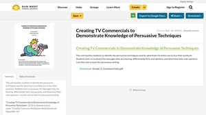 Creating TV Commercials to Demonstrate Knowledge of Persuasive ...