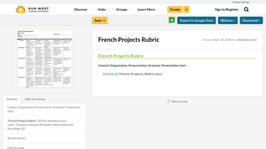 French Projects Rubric | Resource Bank