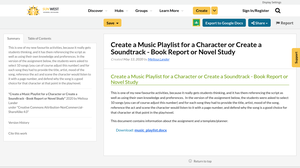 Create a Music Playlist for a Character or Create a Soundtrack - Book ...