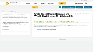 Grade 2 Social Studies Resources and Wealth (RW 2.3 lesson 1 ...