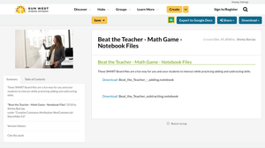 Beat the Teacher - Math Game - Notebook Files | Resource Bank