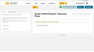 Grade 3 Math Playlists / Outcome Plans | Resource Bank