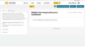 Middle Years Inquiry Resource Guidebook | Resource Bank
