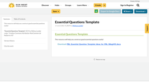 Essential Questions Template | Resource Bank