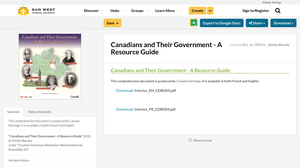 Canadians and Their Government - A Resource Guide | Resource Bank