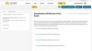 Foundations 20 Review, Final Exam | Resource Bank
