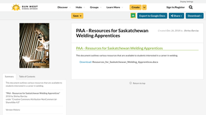 PAA - Resources for Saskatchewan Welding Apprentices | Resource Bank